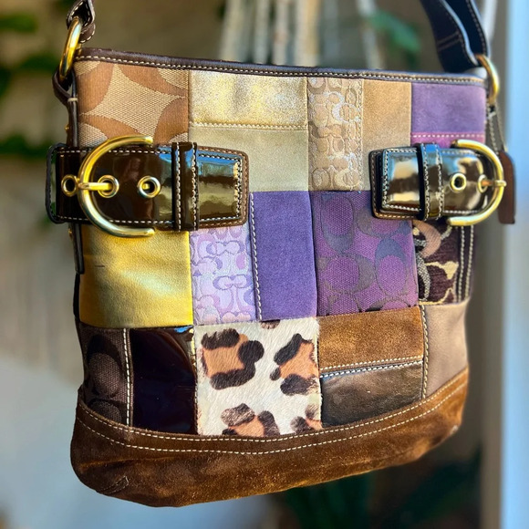 Coach | Bags | Authentic Coach Patchwork Shoulder Bag Rare Multicolor Suede Leather Y2k | Poshmark